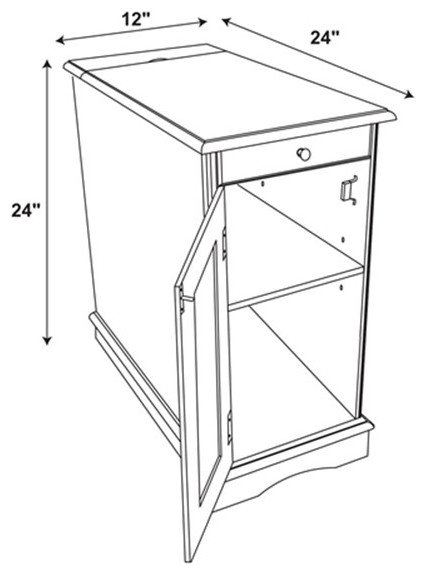 Home Square Butler Wood Accent Table with USB in Aqua Blue - Set of 2 ...