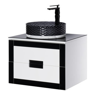 Roco Luxury Bathroom Vanity, Black and White, 24 - Modern - Bathroom ...