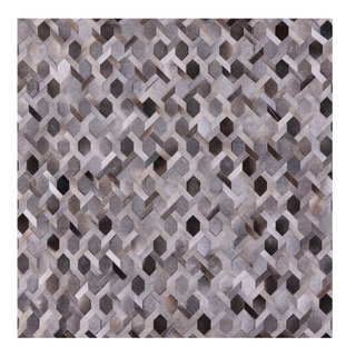 10' Square Hand Stitched Natural Cowhide Rug C1245, 10' 0" X 10' 0 ...