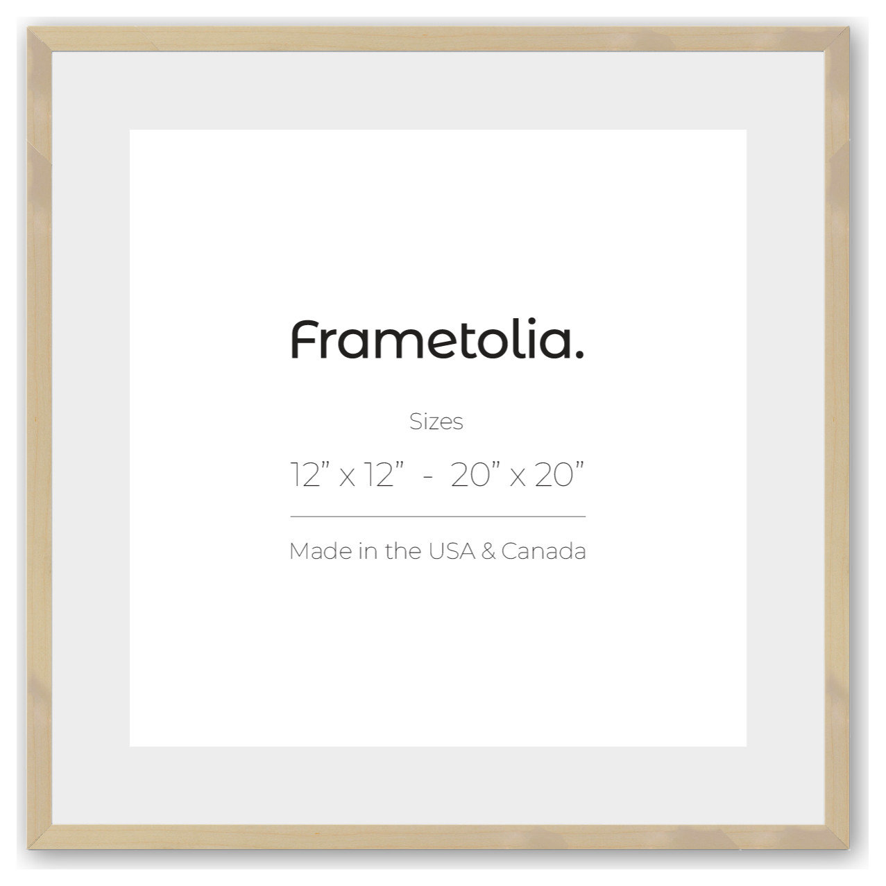 White Maple 3/4" Organic Picture/Gallery Frame with Bright White Mat ...