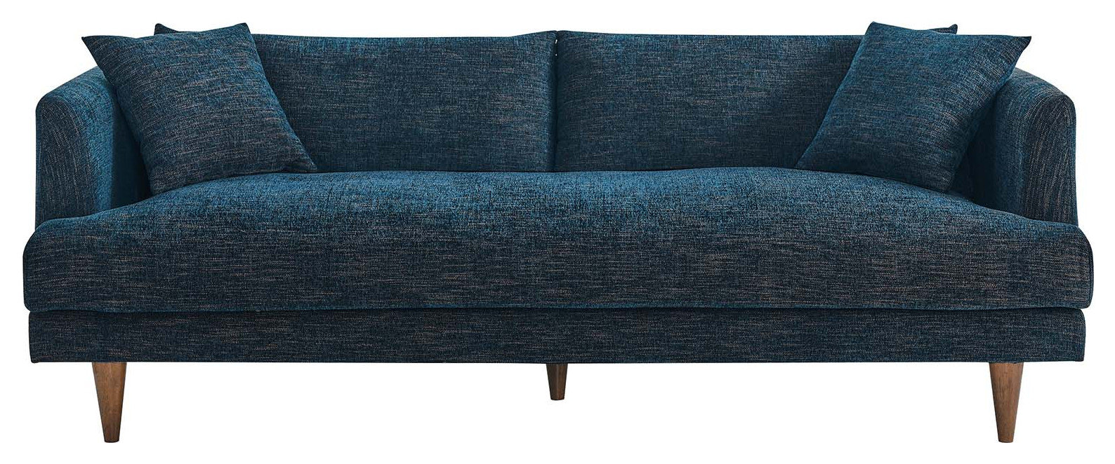 Zoya Down Filled Overstuffed Sofa, Navy Fabric - Midcentury - Sofas ...