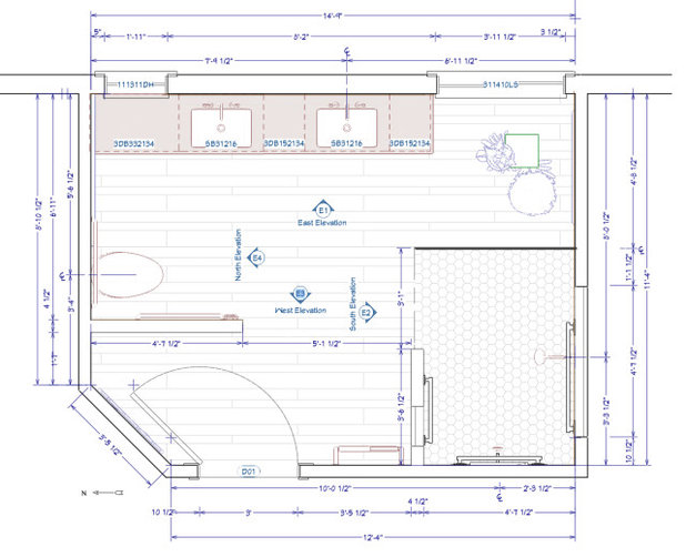 Elegant High-Tech Master Bath Designed for a Wheelchair User
