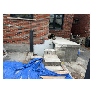 Concrete Back Deck Transformation To Masonry Natural Stone Porch and ...