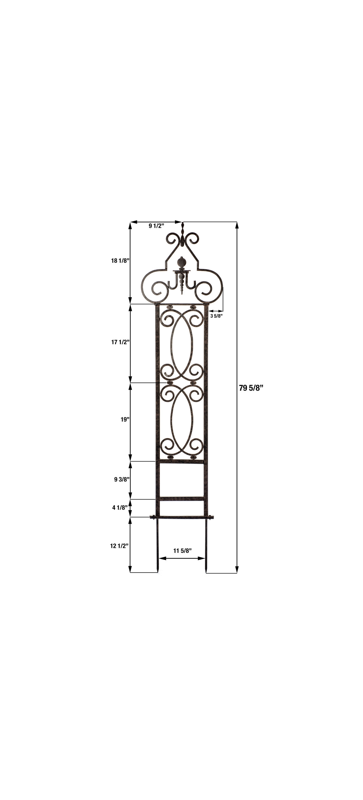 Garden Scroll Trellis, Weather Resistant Wrought Iron - Mediterranean ...