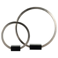 Metal, 12", Standing Ring, Base, Nickel/Black, 12x3x13 inches ...