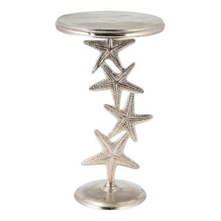 Metal, 14"D/25"H, Silver Starfish Side Table, Kd, 14x14x25 inches ...