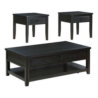 Concord 3-piece Coffee and End Table Set Distressed Java - Coffee Table ...