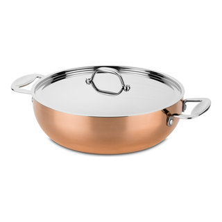 Toscana Frying Pan Dual Handles 11" Dia Copper - Traditional - Frying ...