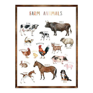 Farm Animals Wooden Kids Room Decor Classroom Decor, Large 32"x24 ...