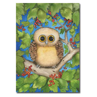 "Hoot Hoot Toland" Art Banner - Rustic - Flags And Flagpoles - by ...