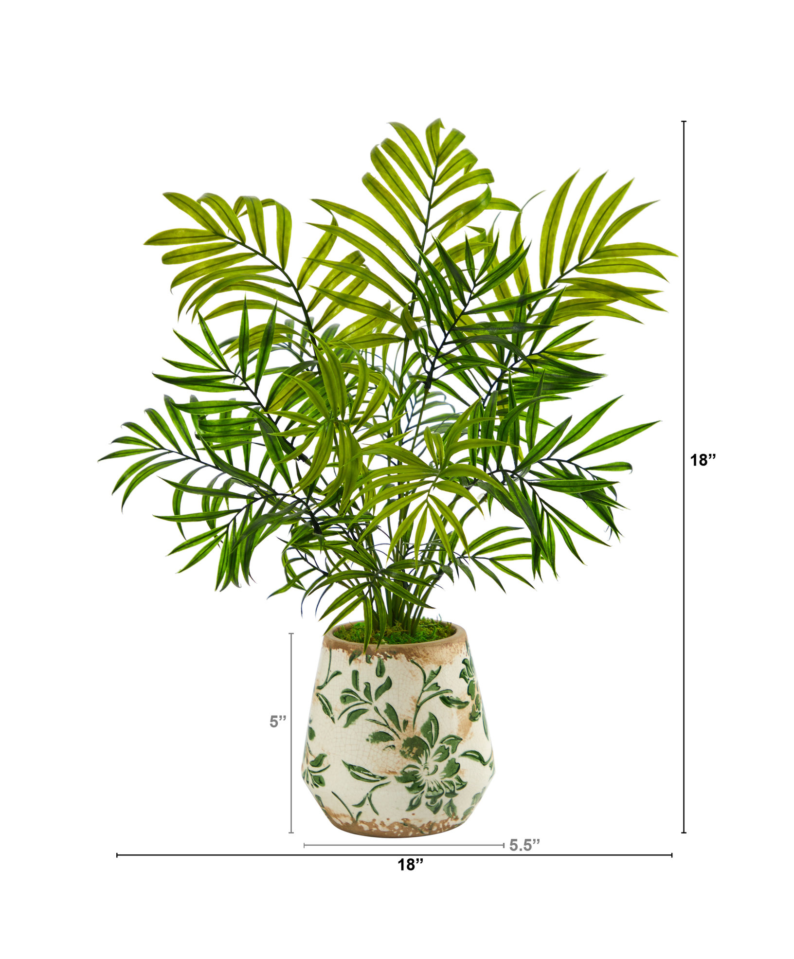 18" Mini Areca Palm Artificial Plant, Floral Vase - Modern - Artificial ...