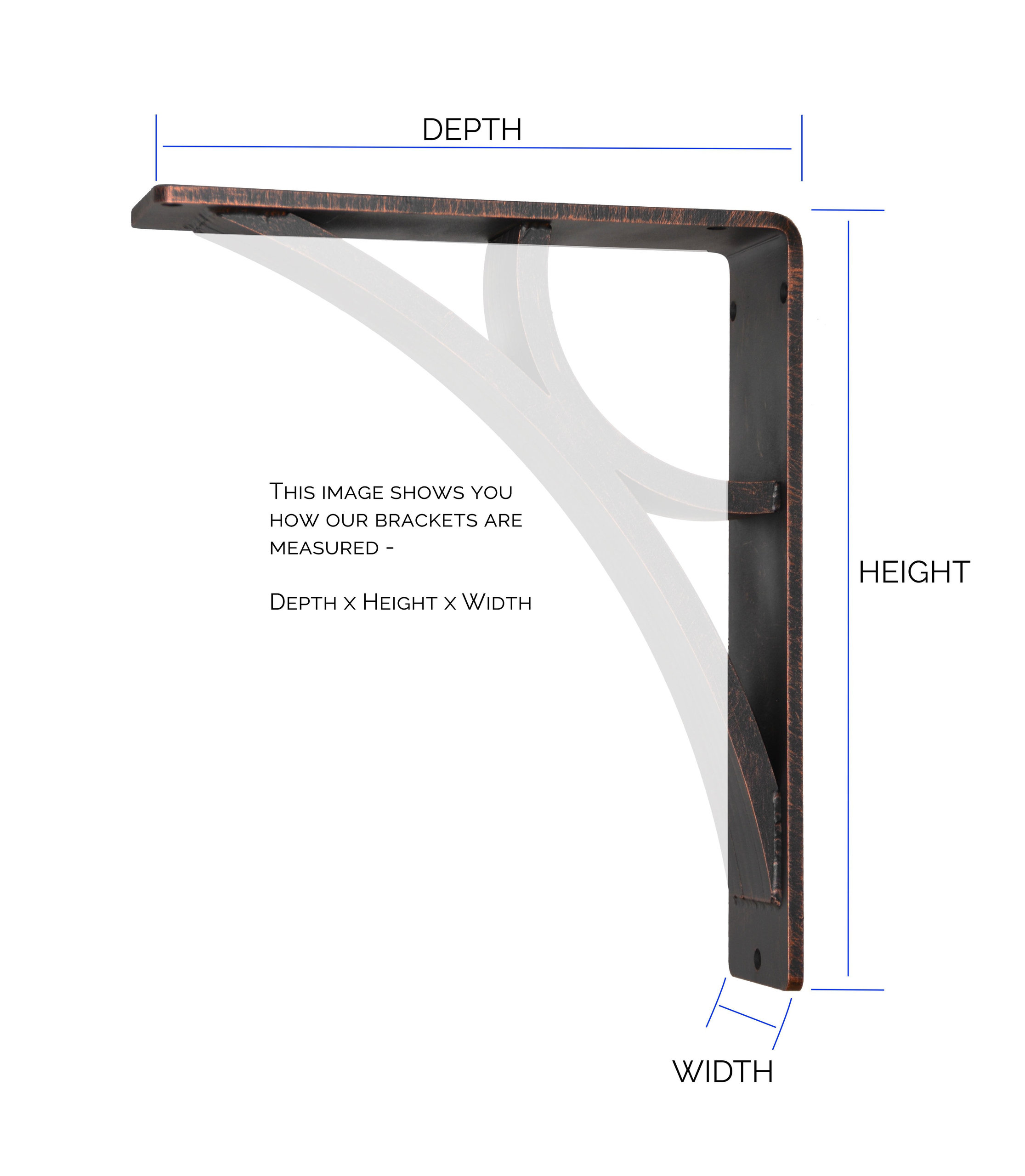 Wrought Iron Corbel - Grant 1.5" Wide Iron Countertop Corbel, 10" Deep ...