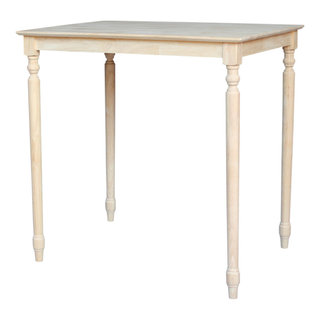 Solid Wood Top Table - Turned Legs, 42 Inch High - Traditional - Dining ...