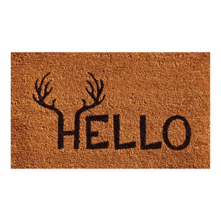Antler Hello Doormat, 17"x29" - Contemporary - Doormats - by Home ...