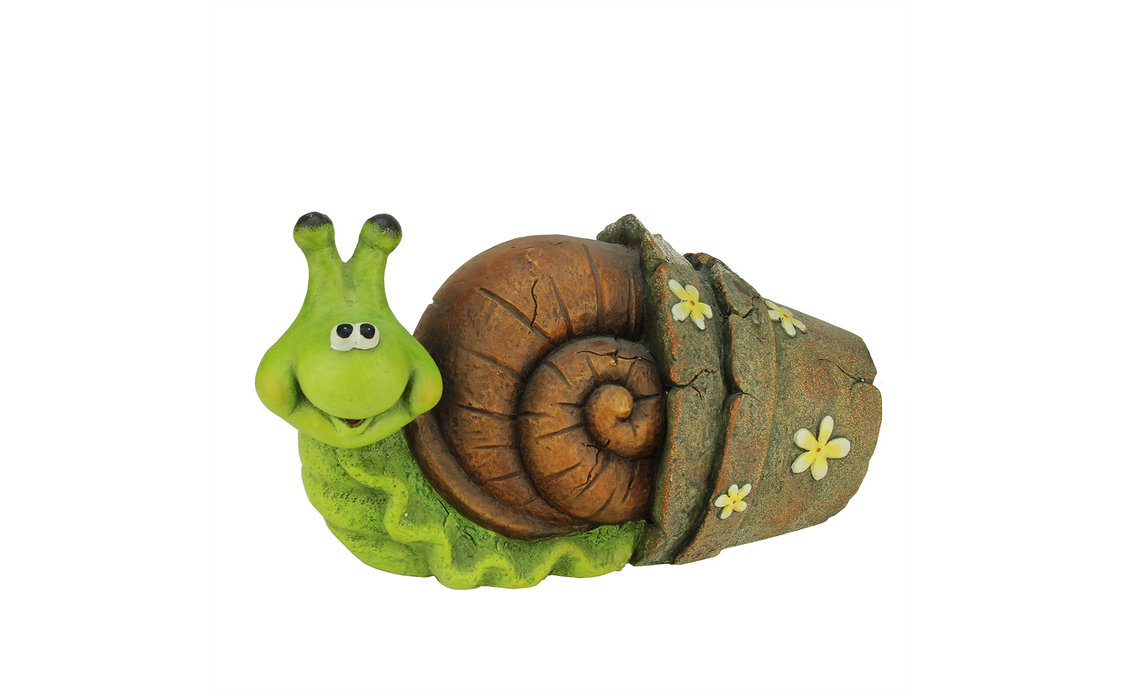 Snail out of a Flower Pot Outdoor Patio Garden Statue - Transitional ...