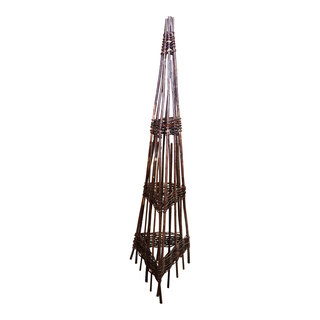 Willow Foldable 3 Sided Obelisk, 48" - Rustic - Garden Trellises - by ...