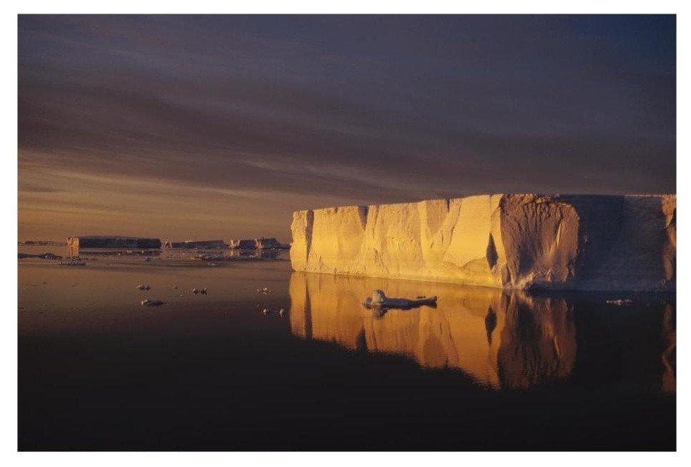 Tabular Icebergs At Sunrise, Antarctic Sound, Antarctica-Paper Art, 16 ...