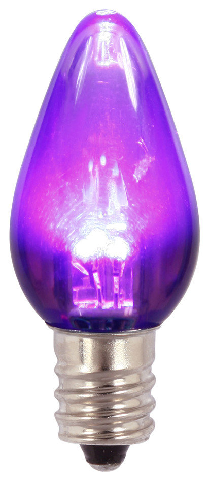 Vickerman xLEDTC76-25 C7 Transparent Plastic LED Purple Dimmable Bulb ...