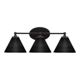 Capri 3-Light Bath Bar, Matte Black/Black Matrix - Transitional ...