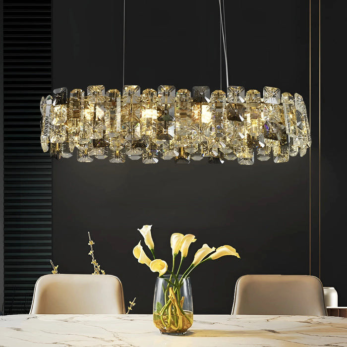 Oudenaarde | Gold Oval Luxury Crystal Hanging Chandelier for Dining ...