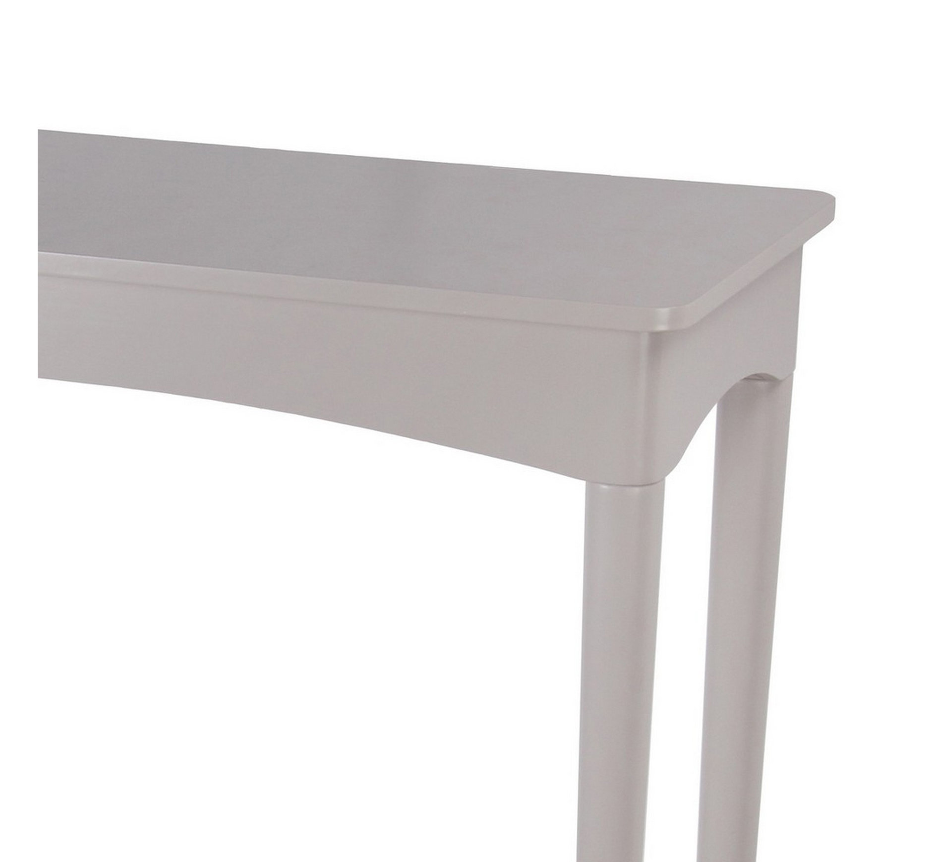 Wooden Rectangular Console Table with Round Tapered Legs, Light Gray ...