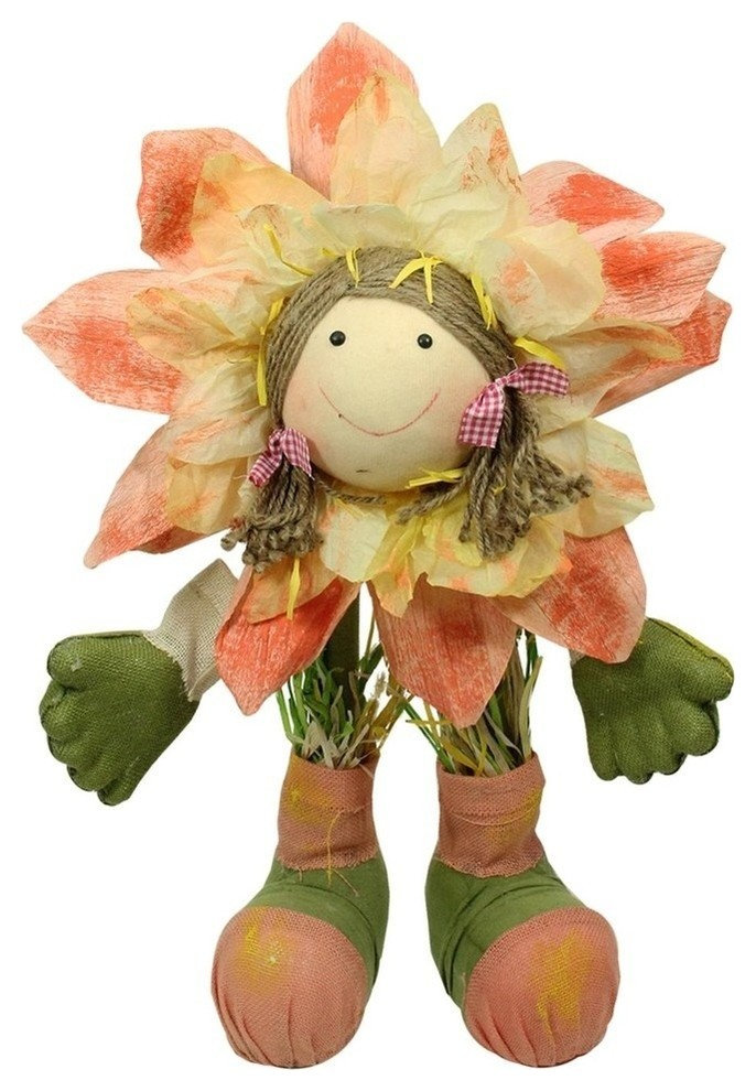 29" Spring Floral Standing Sunflower Girl Figure - Farmhouse ...