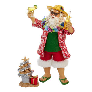 10" Fabrich ' Beach Santa Set of 2 Pieces - Beach Style - Holiday ...