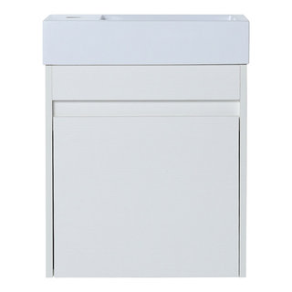 18"Mini Bath Vanity Set, Cultured Marble Vanity Top - Modern - Bathroom ...