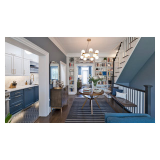 Stately Blue and White Kitchen in Historic Stanton Park - Transitional ...
