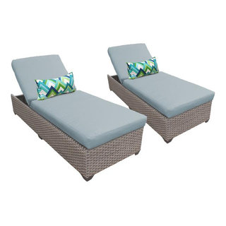 Florence Chaise Set of 2 Outdoor Wicker Patio Furniture - Tropical ...