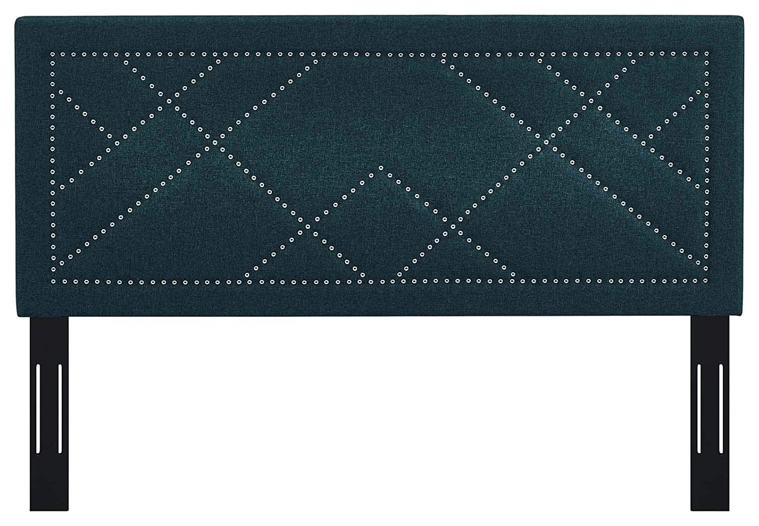 Upholstered Headboard, Linen Fabric With Patterned Nailhead Detail ...