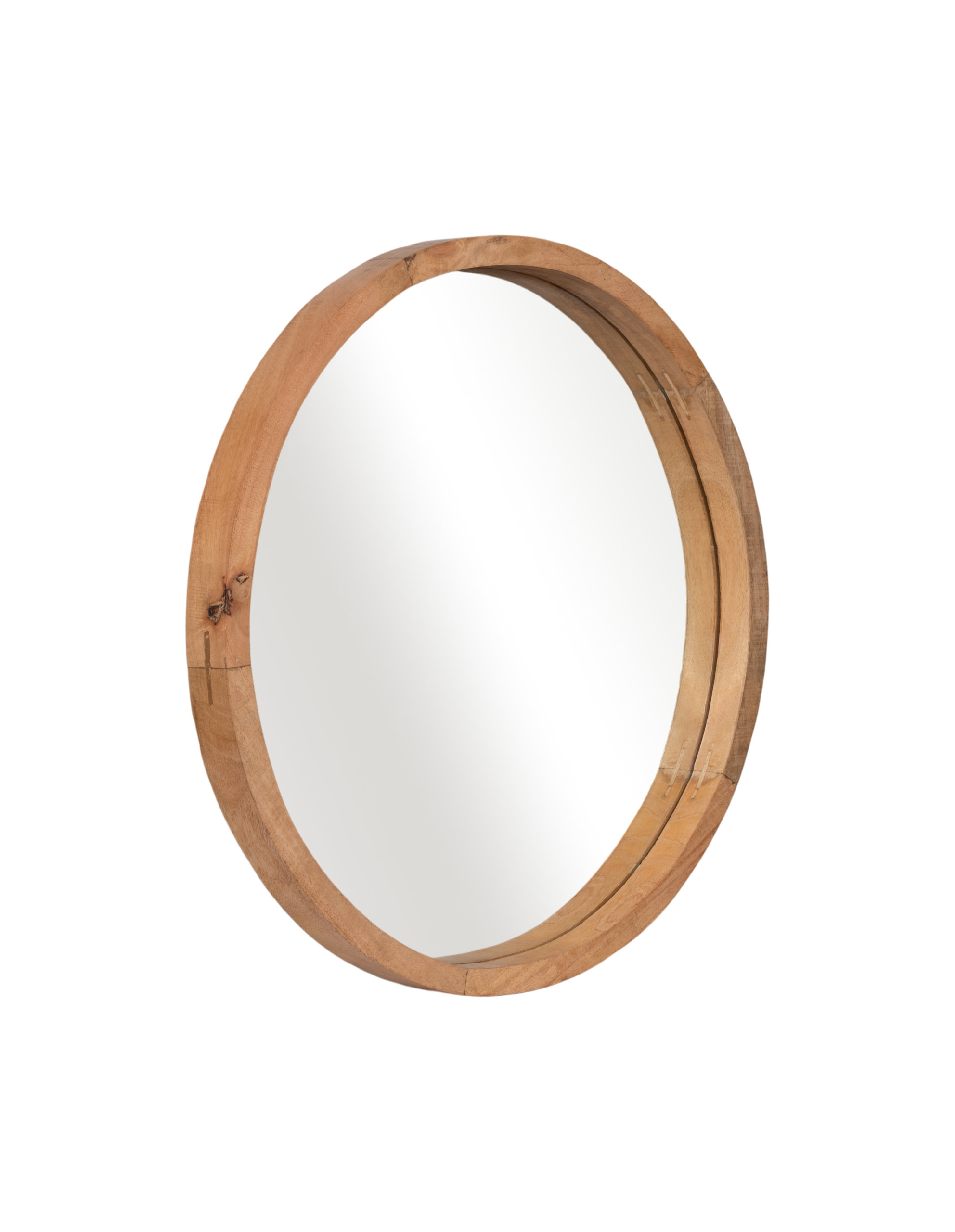 24" Round Mirror, Brown - Rustic - Bathroom Mirrors - by GwG Outlet | Houzz