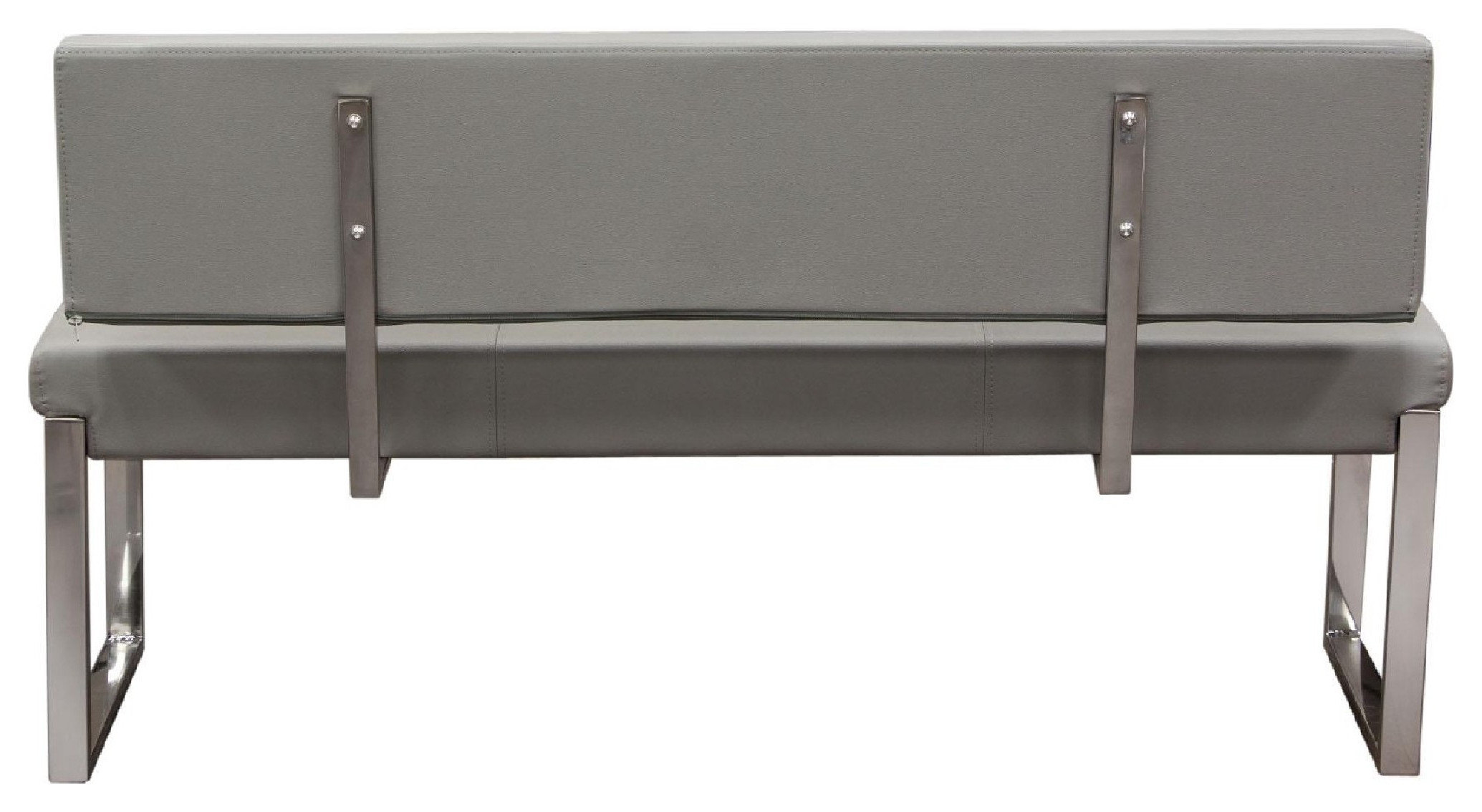 Leatherette Upholstered Bench With Stainless Steel Frame and Back ...