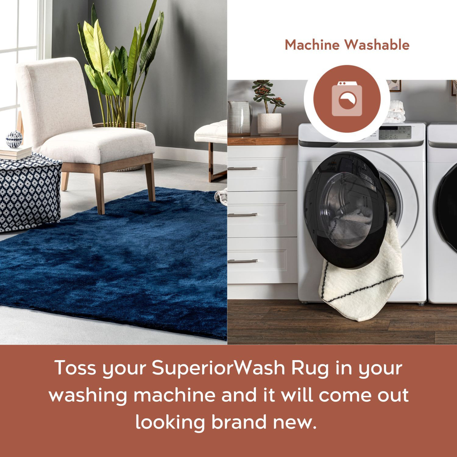 nuLOOM Loni Solid Machine Washable Shag Area Rug, 6'x9' - Contemporary ...