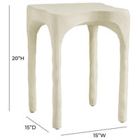 Skully Cream Textured Side Table - Farmhouse - Side Tables And End ...