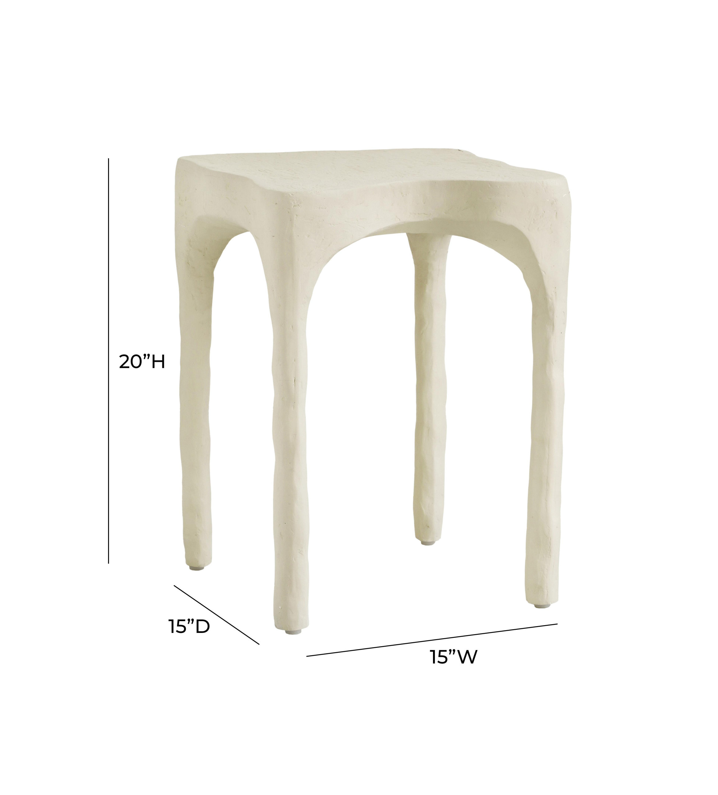 Skully Cream Textured Side Table - Farmhouse - Side Tables And End ...