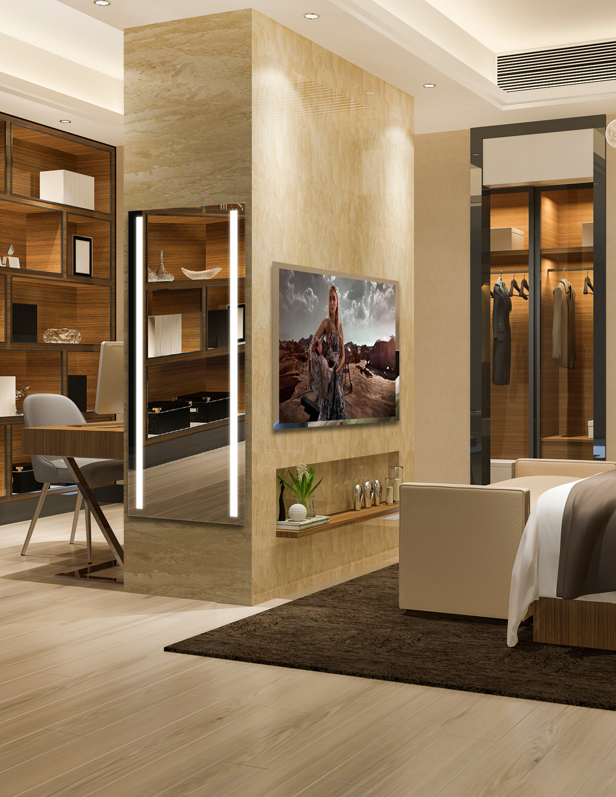 Fusion Lighted Wardrobe, Forward-Phase Dimming Technology, LED, Clear ...