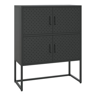vidaXL Highboard Side Cabinet Storage File Cabinet for Hall Anthracite ...
