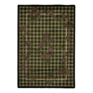 Wooded Pines, Green, 8'x11', 8x11 - Rustic - Area Rugs - by American ...