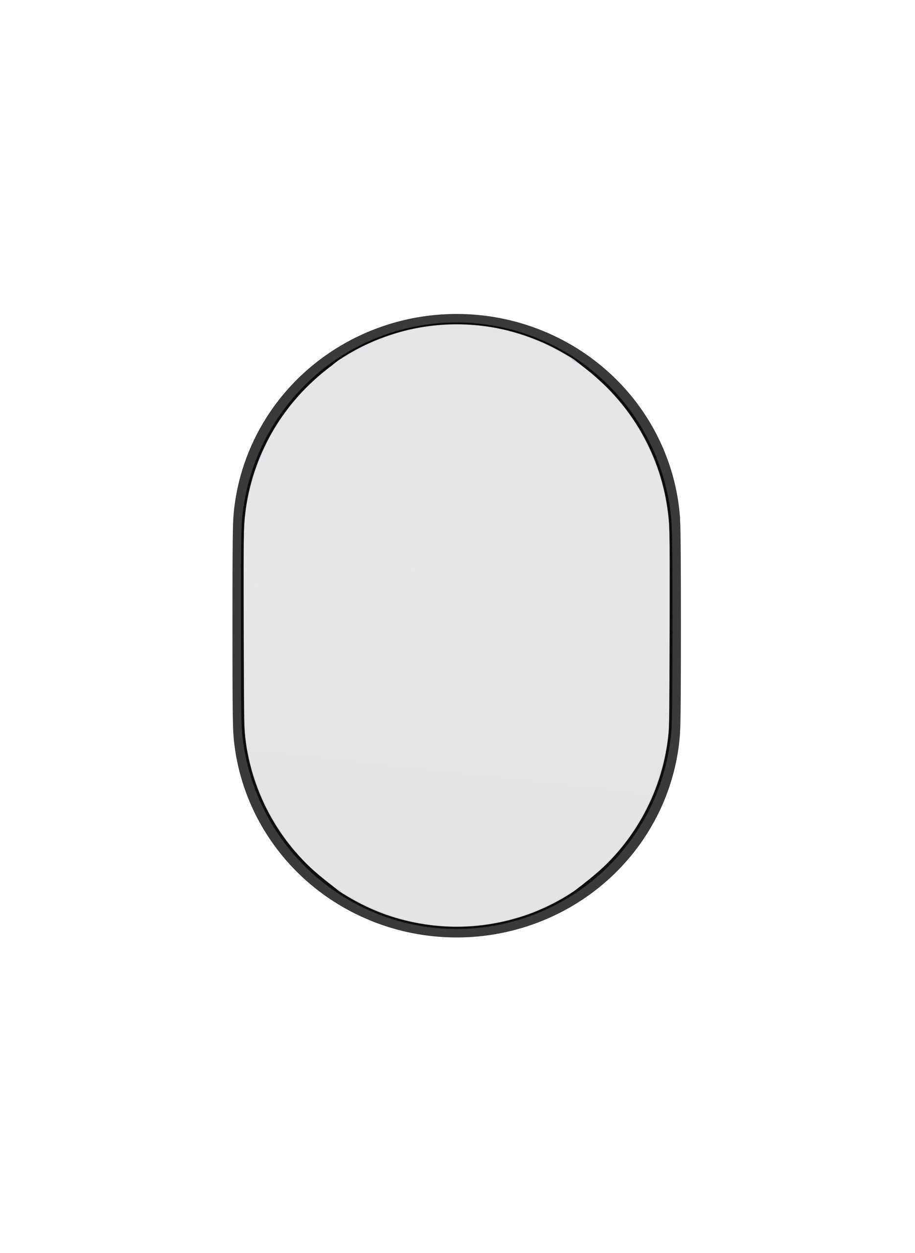 20" W X 28" H Pill Shape Stainless Steel Framed Mirror - Transitional ...