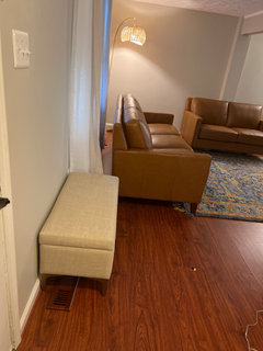 Need help decorating this wall with a support beam in the middle