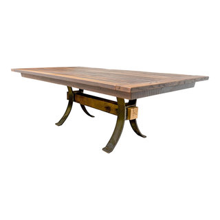 Pierce Reclaimed Wood Dining Table, Steel Base, 42x60 - Industrial ...