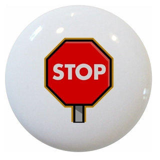 Stop Sign Ceramic Cabinet Drawer Knob - Contemporary - Cabinet And ...