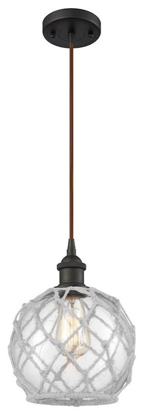 Innovations Rope 8" Mini Pendant, Amber/Bronze/Sphere, 516-1P-OB-G122 ...