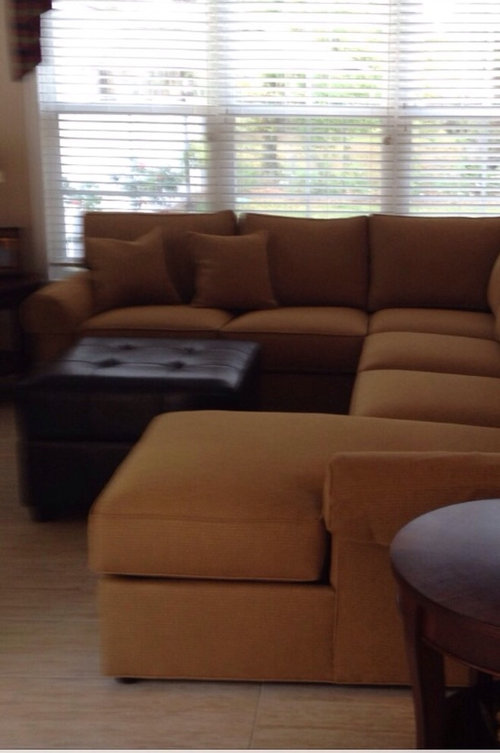 Will this goldish mustard color sectional work with this wall color SW