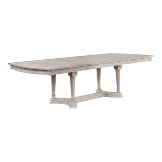 Benzara BM261721 Dining Table With Reeded Legs/2 Extension Leaf ...