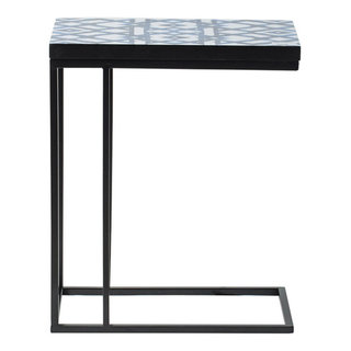 AB Home Modern Triangles Side Table With Black And Indigo Finish 44729 ...