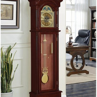 Coaster Traditional Wood Grandfather Clock with Chime in Brown ...