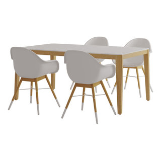 Midtown Concept Bahrain 170" White 5 Piece Indoor Rectangular Dining ...