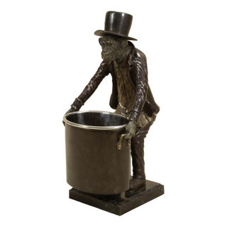 Wax Stone Base Brass Monkey Wine Holder - Eclectic - Wine Racks - by ...